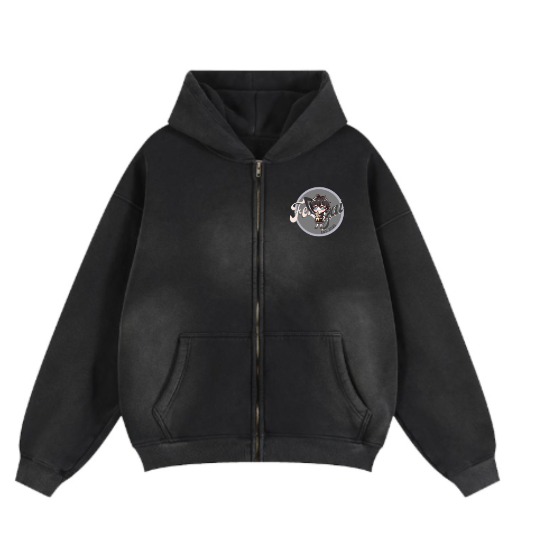 Femzai™ Oversized Rust Mirage Zip Hoodie– Australia